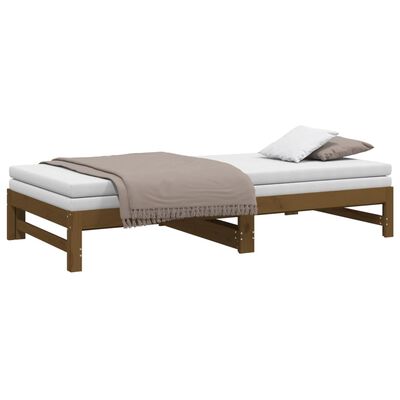 vidaXL Καναπές Κρεβάτι Συρόμενος Μελί 2x(90x200) εκ. από Μασίφ Πεύκο ...