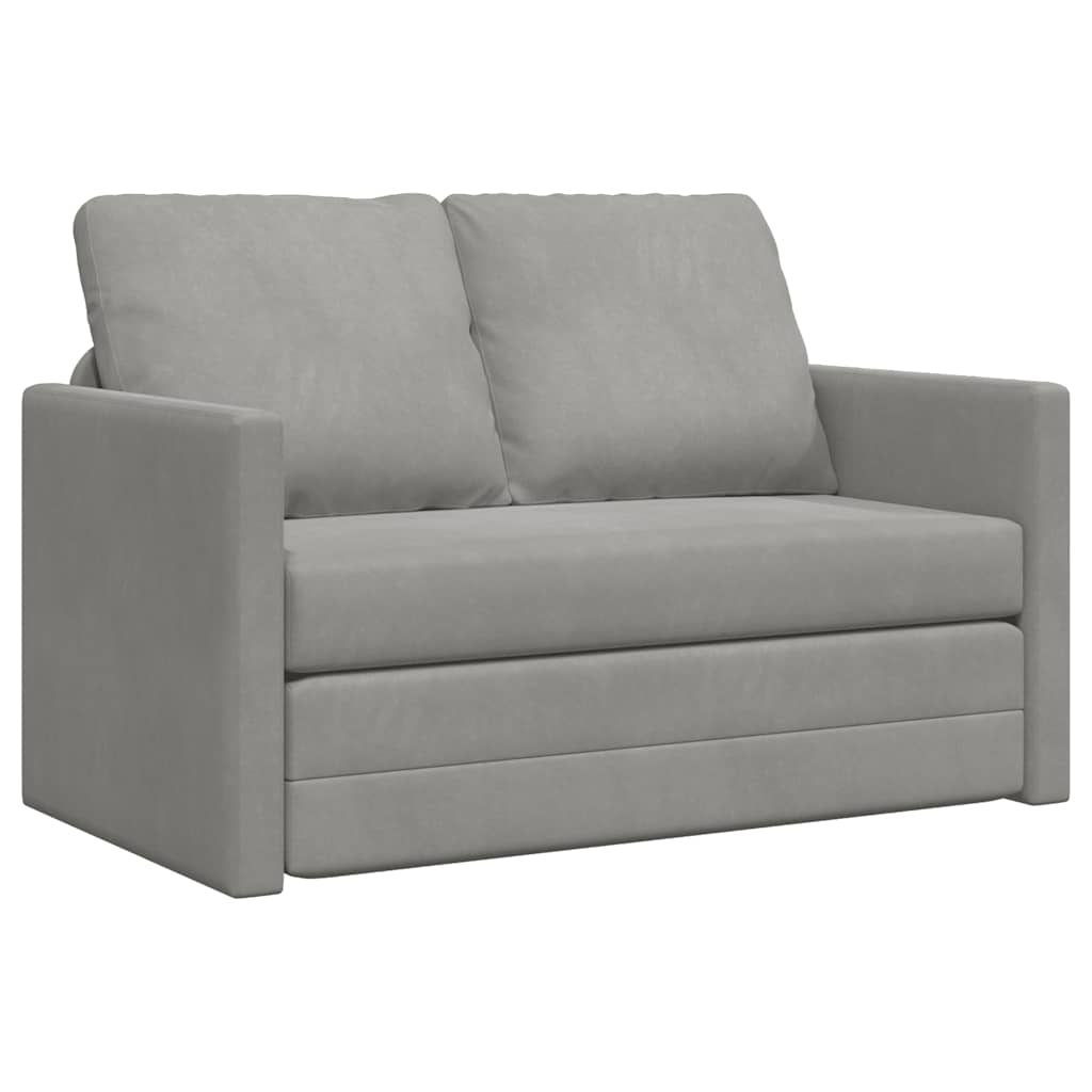 vidaXL Καναπές-Κρεβάτι Δαπέδου 2 σε 1 Αν. Γκρι 122x204x55 εκ. Βελούδο ...